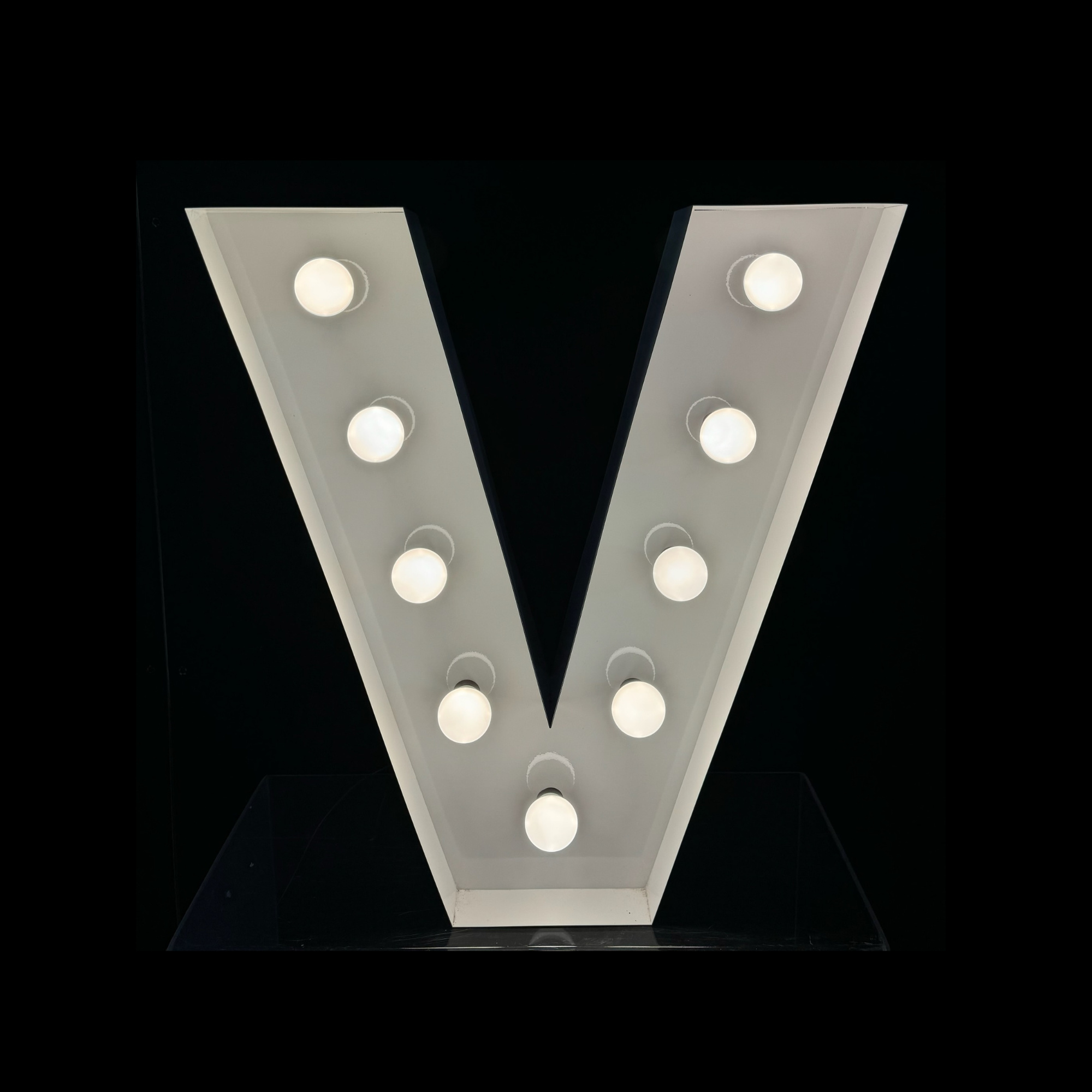 'V' (60cm light up) - Light up Letters (60cm) - Big Light Letters Brisbane